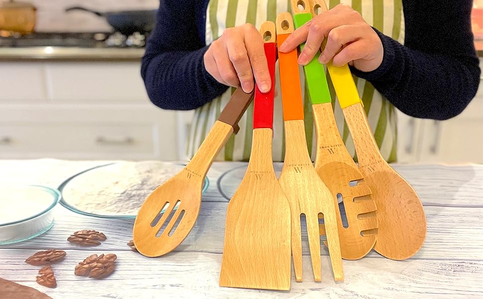 Asaph Home 5pc Wooden Cooking Utensil Set – Bargain Shark